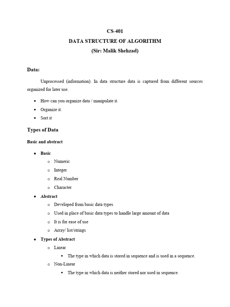 Notes DSA | PDF Notes DSA | PDF