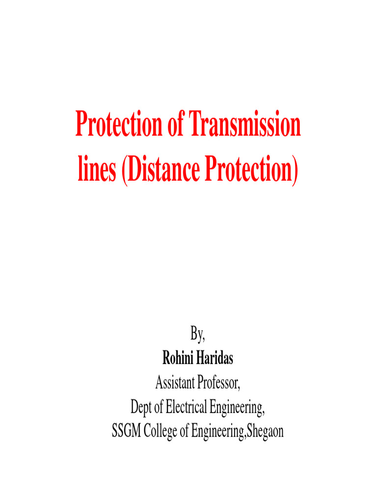 Protection of Transmission lines (Distance Protection) | PDF | Relay | Transmission Line