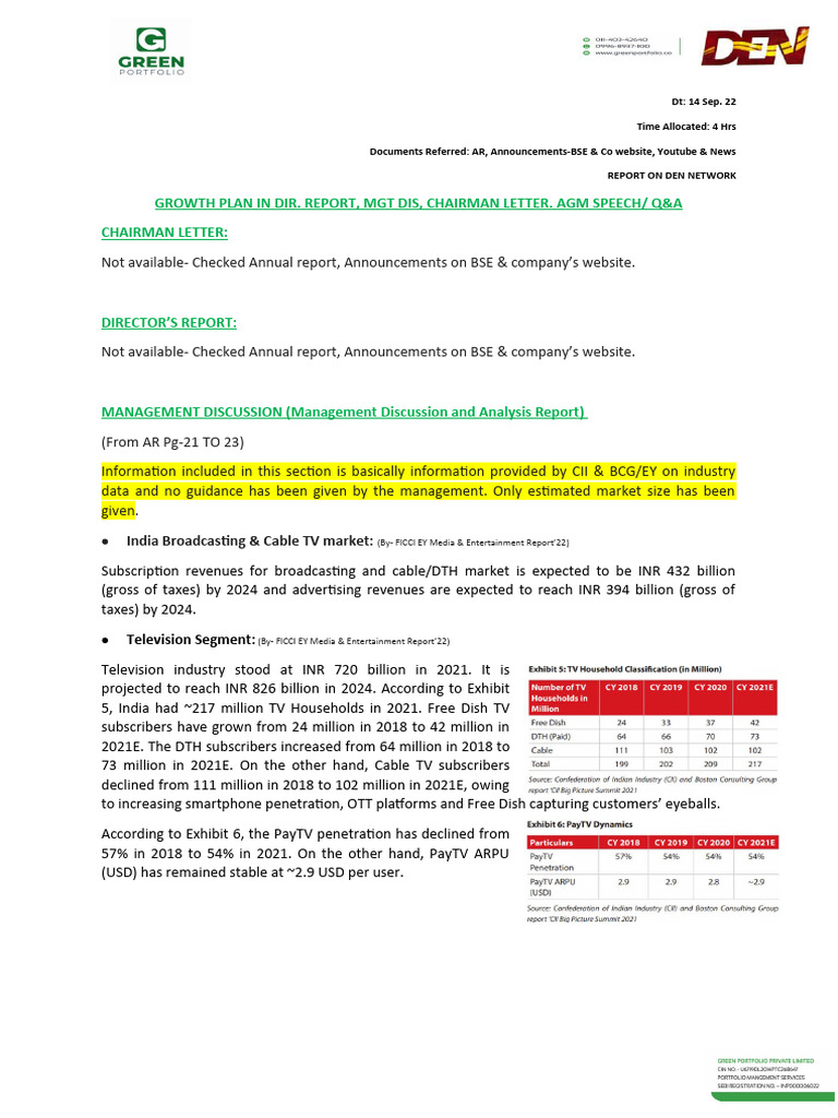 Growth Perspective Den Network | PDF