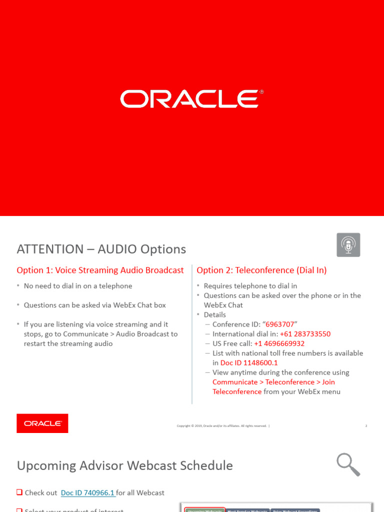 Advisor Webcast Siebel CRM On Oracle Cloud Infrastructure | PDF | Cloud ...