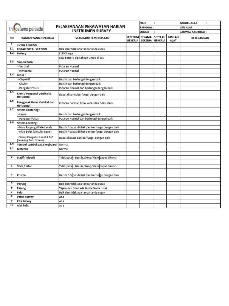Kalibrasi dan Perawatan Total Station | PDF