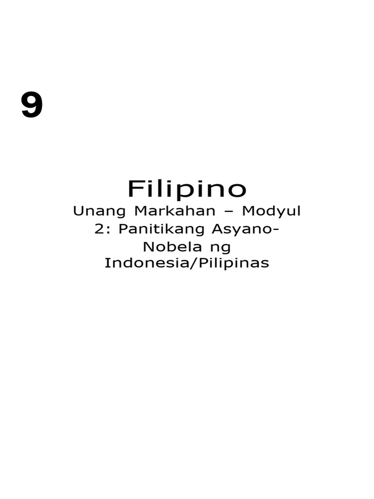 Edited Fil9 q1 m2 Panitikang Asyano Nobela NG Indonesia Pilipinas v2 | PDF