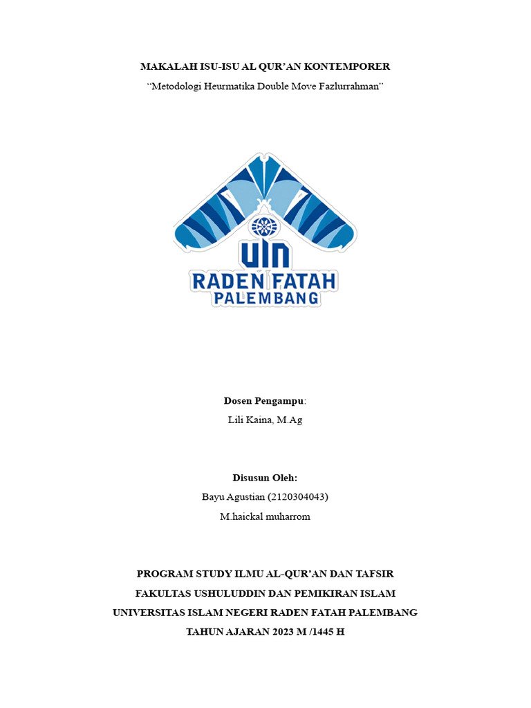 Metodologi Double Move Fazlurrahman | PDF