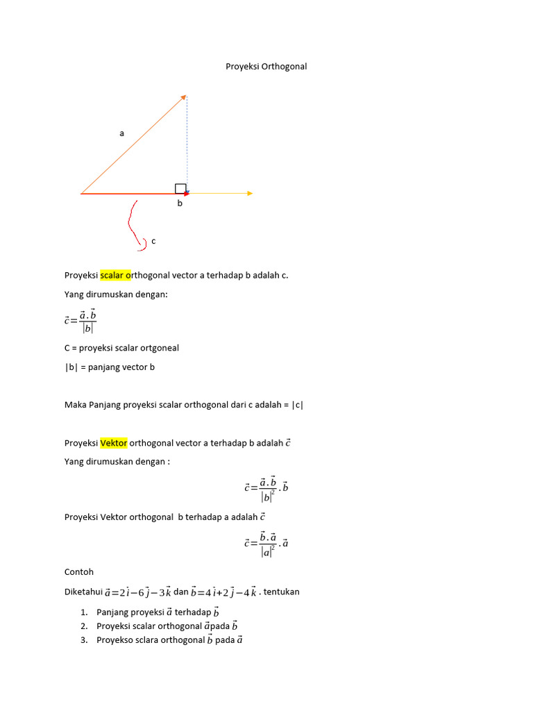 Proyeksi Vektor dan Skalar | PDF
