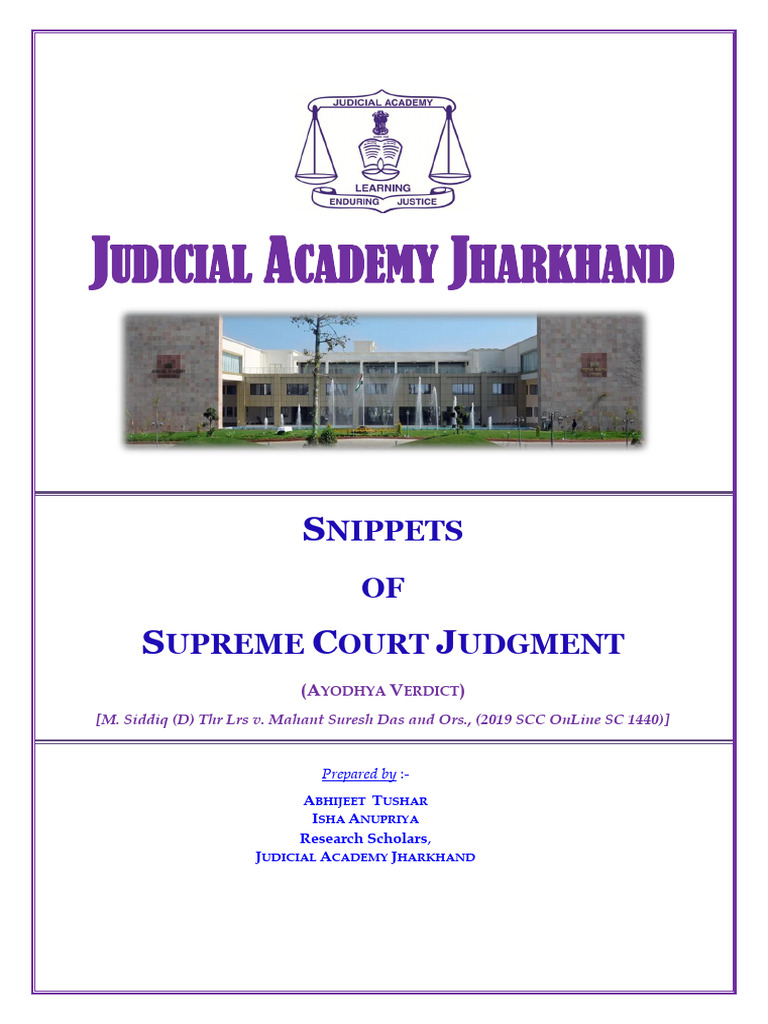 Ayodhya Case Verdict Summary | PDF | Justice | Crime & Violence