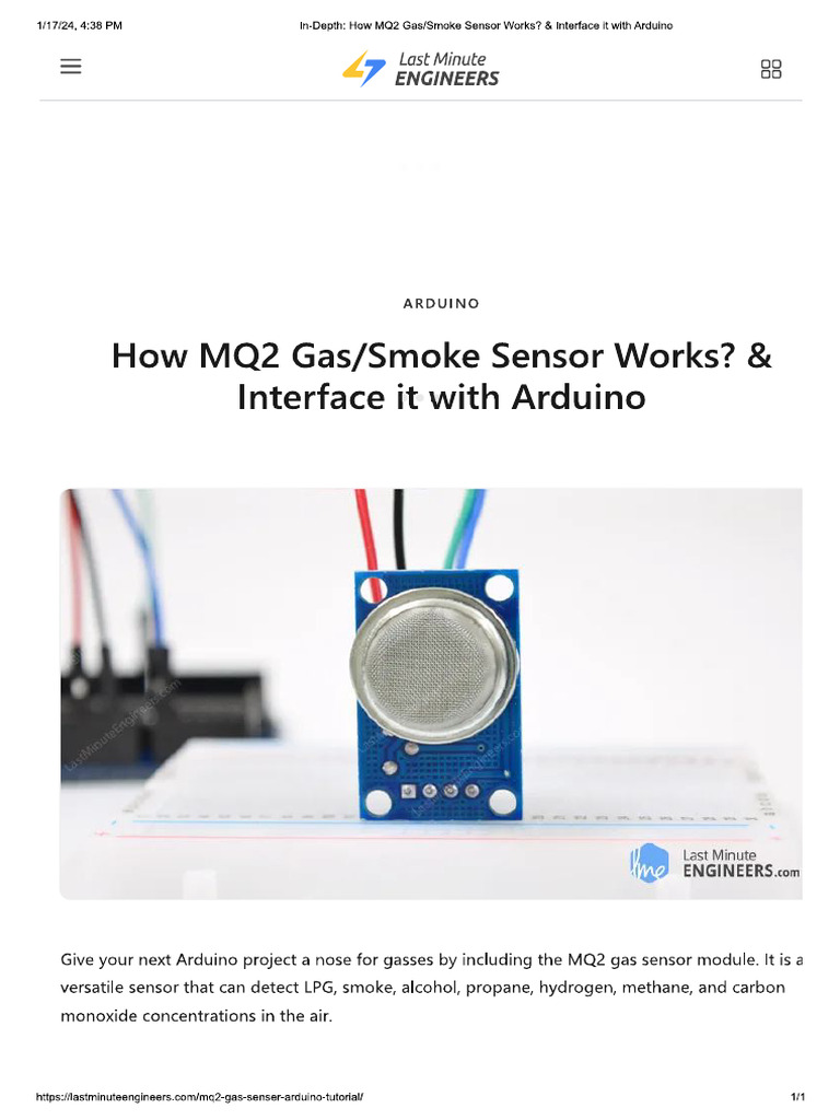In-Depth - How MQ2 Gas - Smoke Sensor Works - & Interface It With ...
