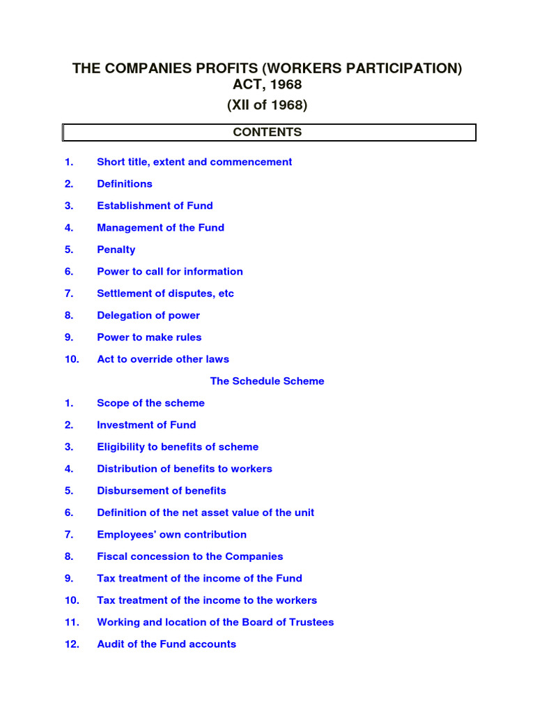 04 Companies Profits Workers Participation Act 1968 PDF | PDF | Taxes | Dividend