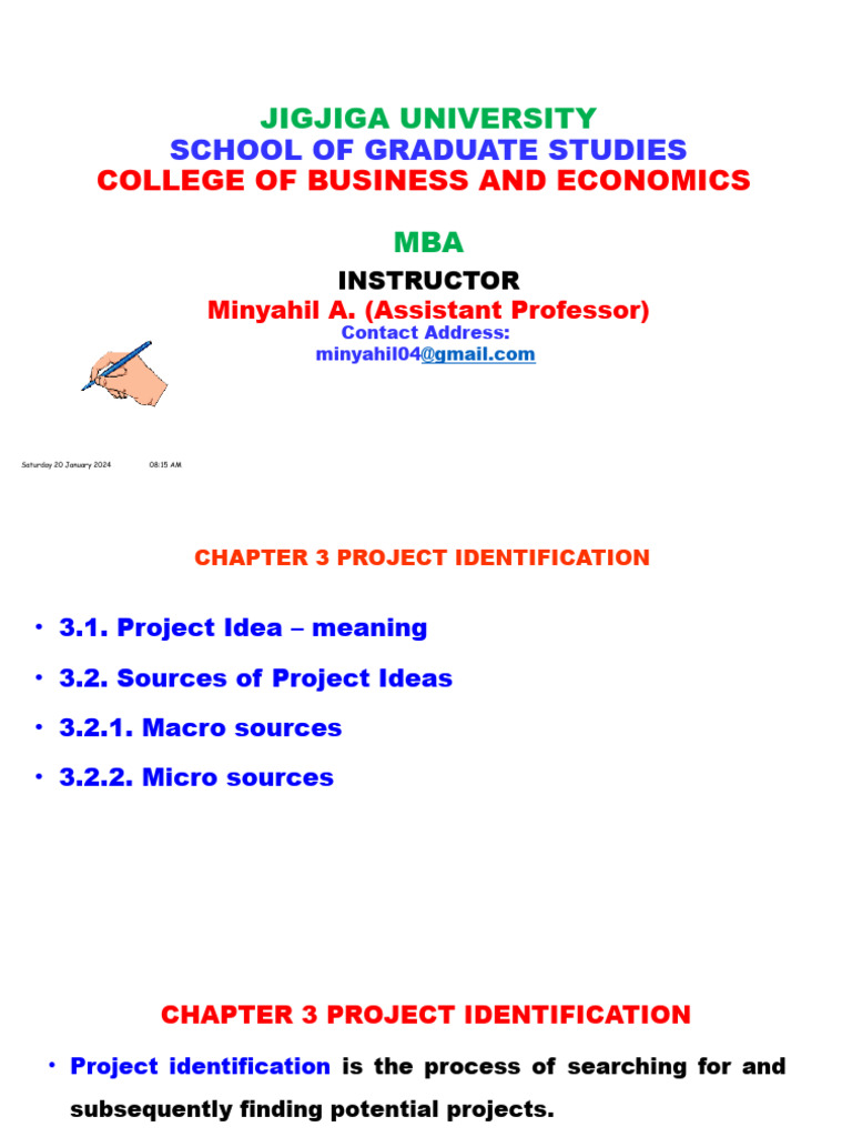Chapter 3-Project Identification | PDF | Swot Analysis | Business