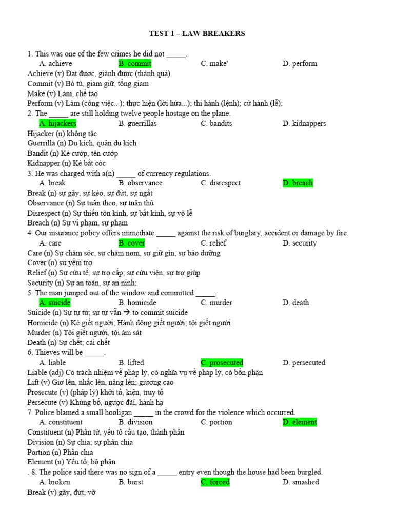 Test 1 Law Breakers | PDF