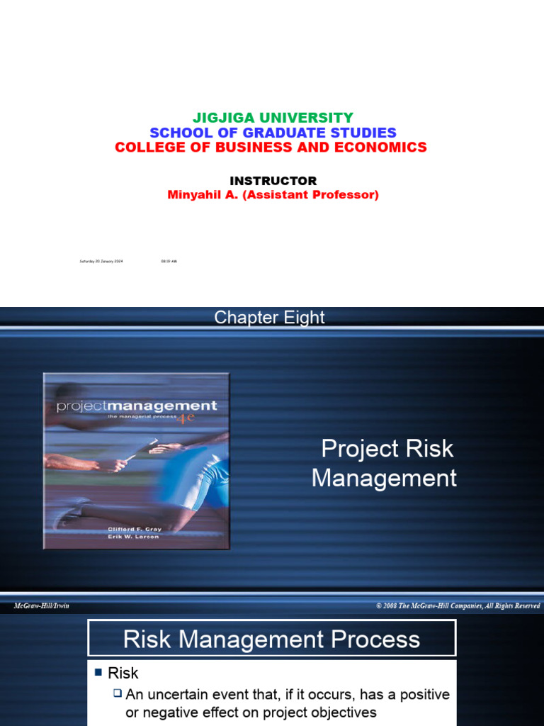 Chapter Eight Project Risk Management | PDF