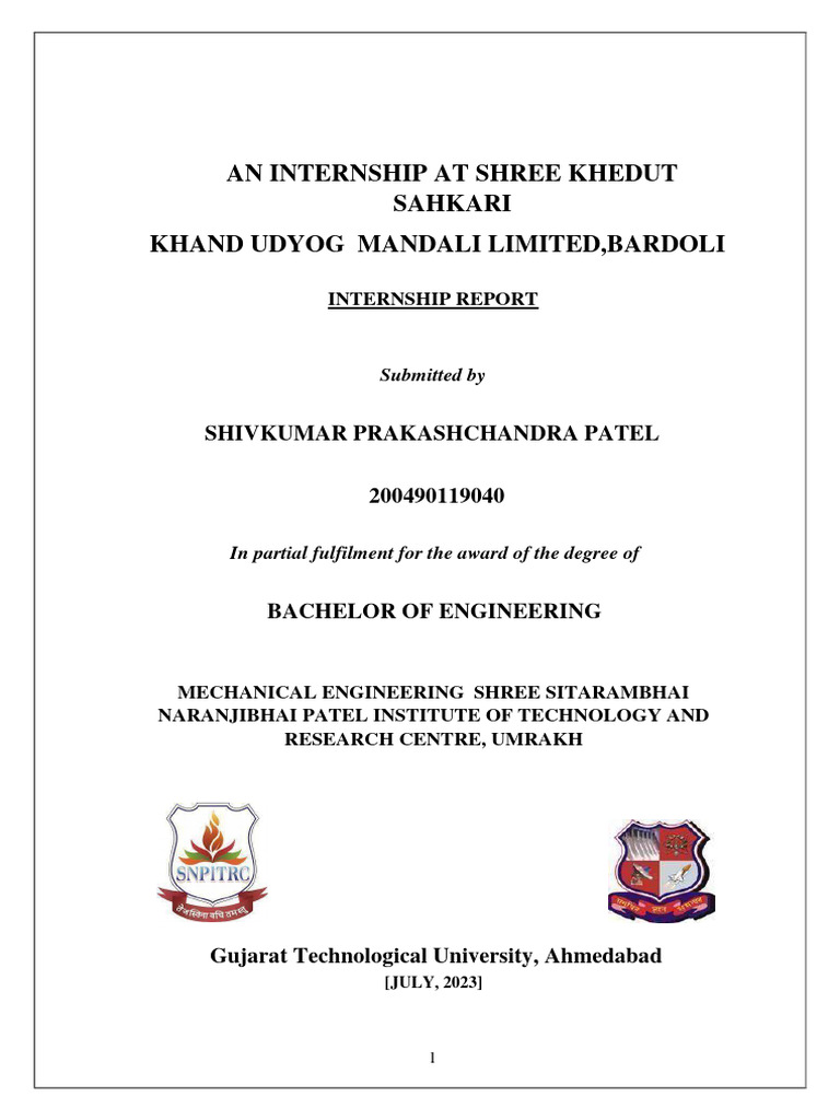 Intenship Repport 7sem | PDF