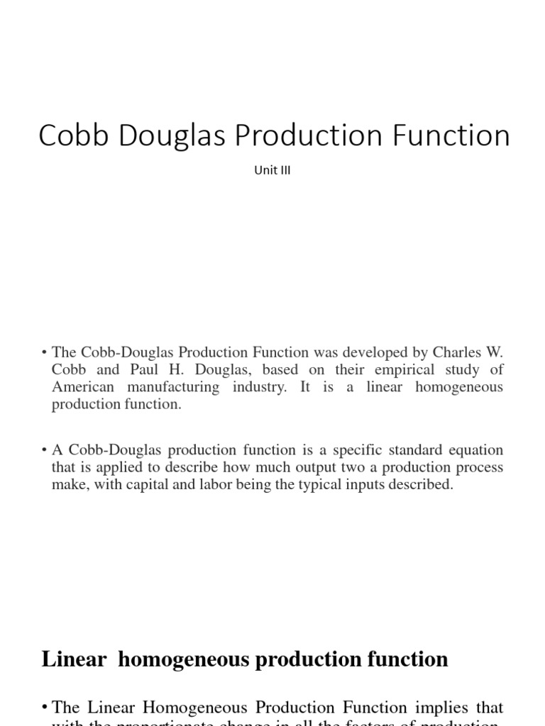 Cobb Douglas Production Function | PDF | Production Function | Factors Of Production