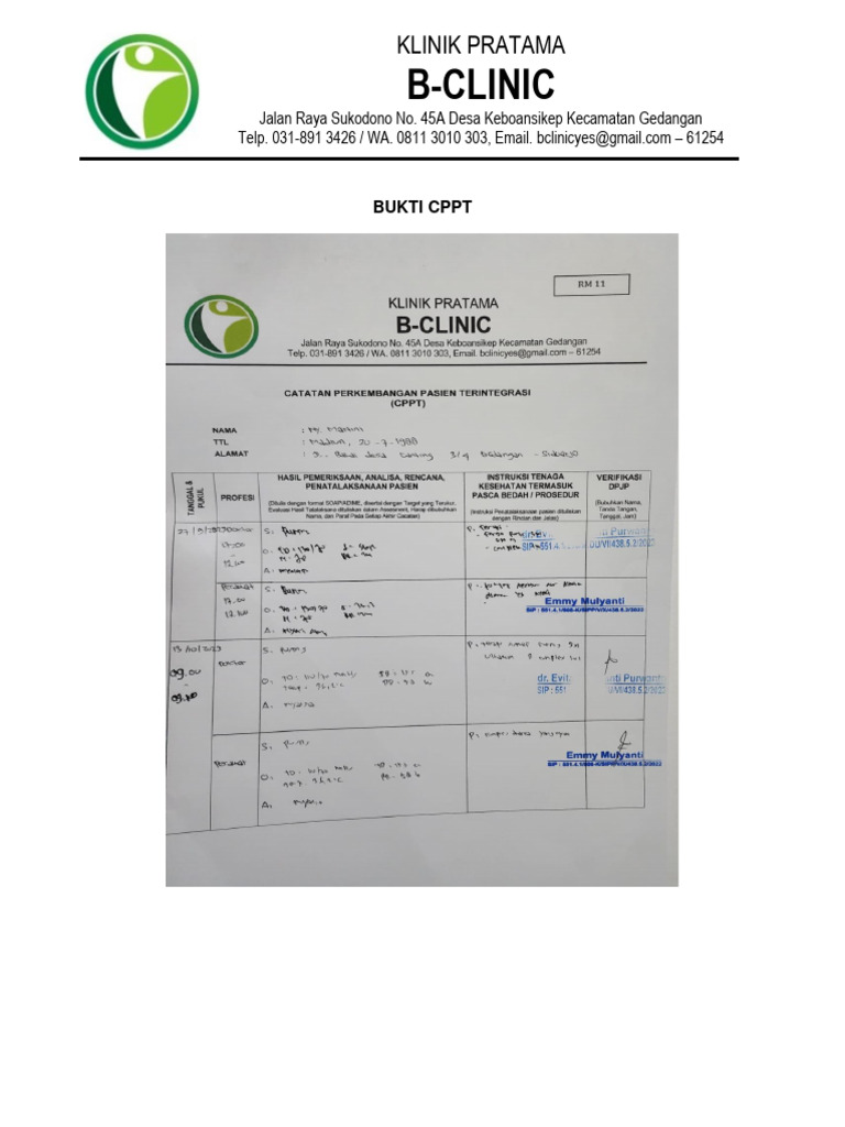 SOP Kajian Awal Pasien di Klinik | PDF