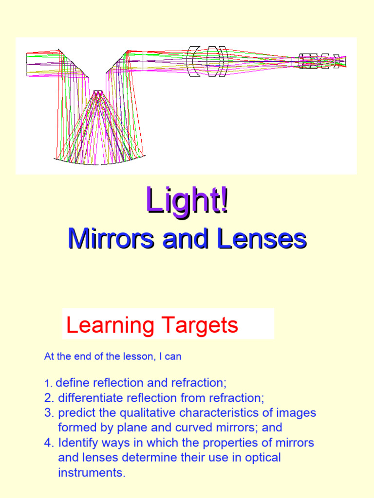 Light Mirrors and Lenses | PDF | Mirror | Reflection (Physics)
