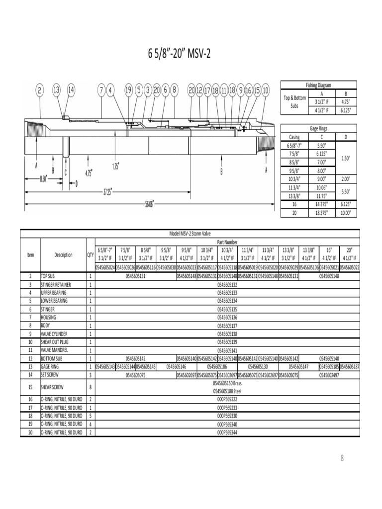 MSV-2 Storm Valve Diagram and Parts | PDF | Valve | Mechanical Engineering
