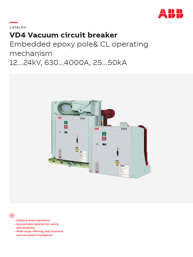 VD4 Vacuum Circuit Breaker Overview | PDF | Manufactured Goods | Power ...