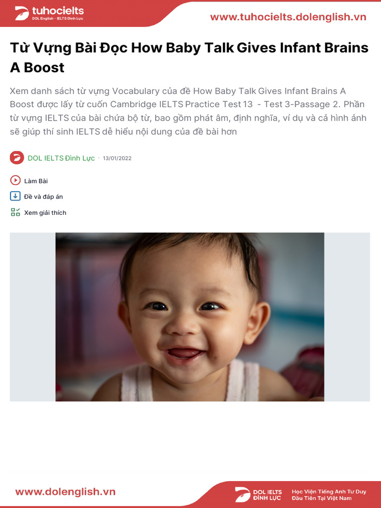 Baby Talk Boosts Infant Brain Development | PDF | Language Arts ...