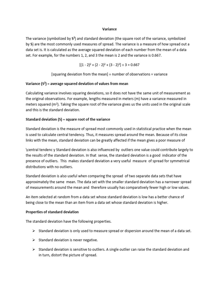 Variance | PDF | Standard Deviation | Variance