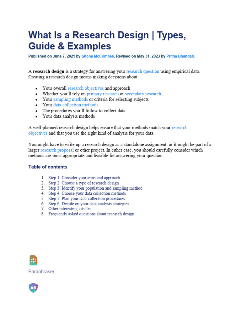 What Is A Research Design | PDF | Quantitative Research | Experiment