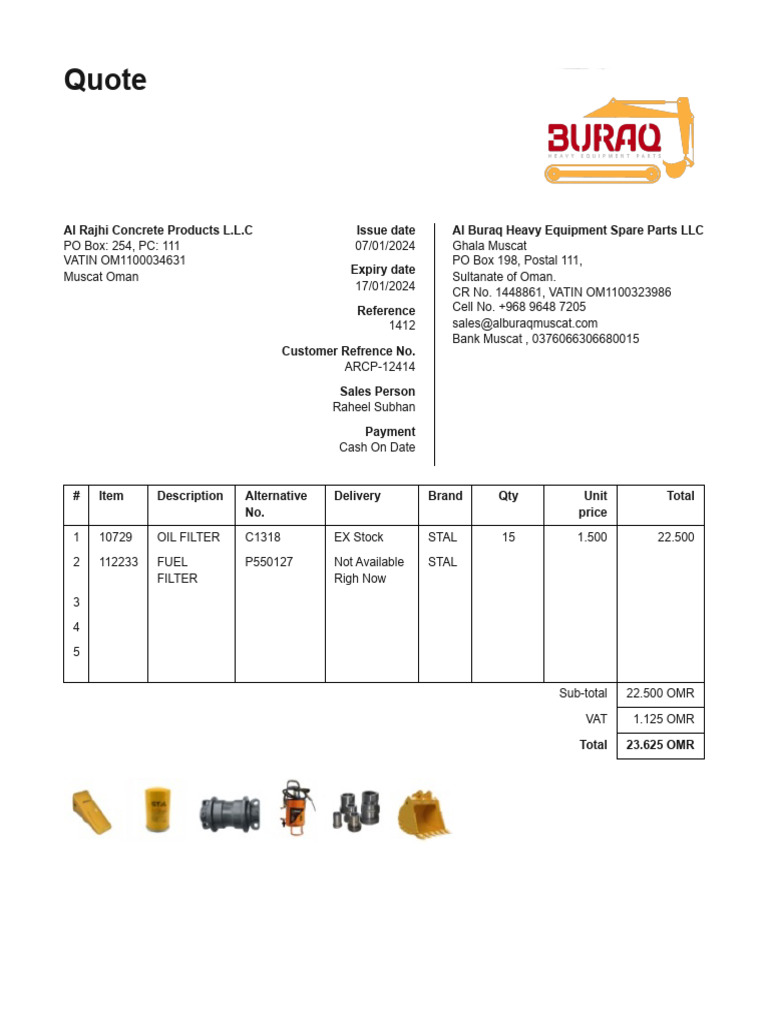 Sales Quote - 1412 - View | PDF