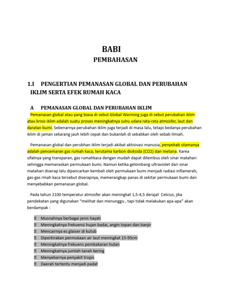 Fisika Kelas 10 Bab Pemanasan Global | PDF