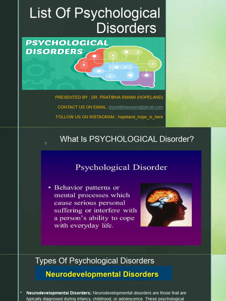 Psychological Disorders | PDF | Mental Disorder | Anxiety Disorder