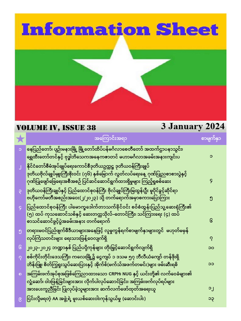 Volume IV, Issue 38 Myanmar | PDF