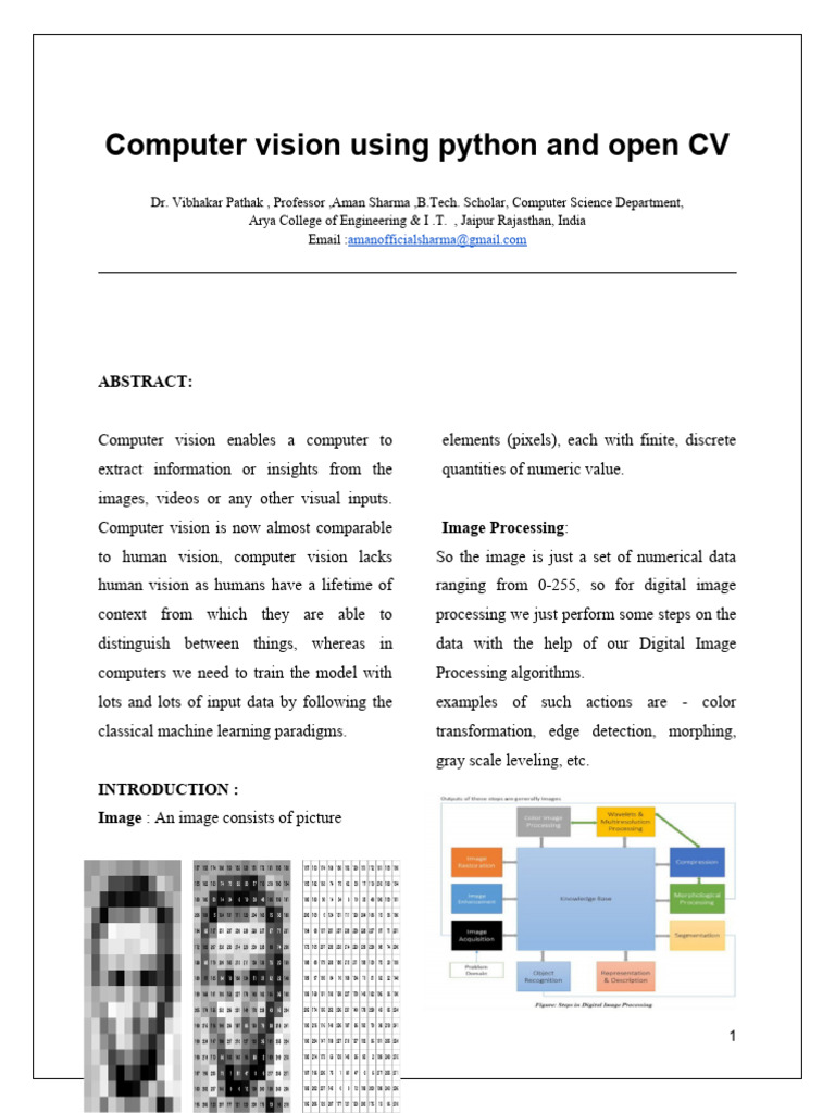 Amansharma - Csa (Computer Vision Using Python and OpenCV) | PDF