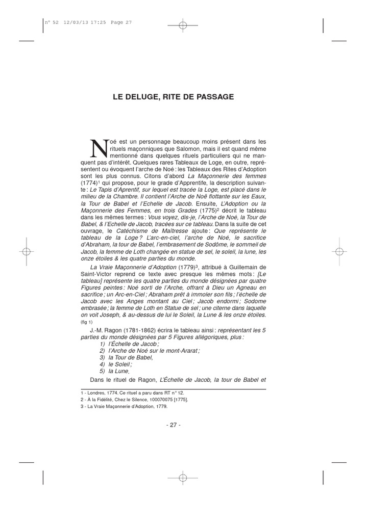 Noé et les Rituels Maçonniques | PDF | Noé | Arche de Noé