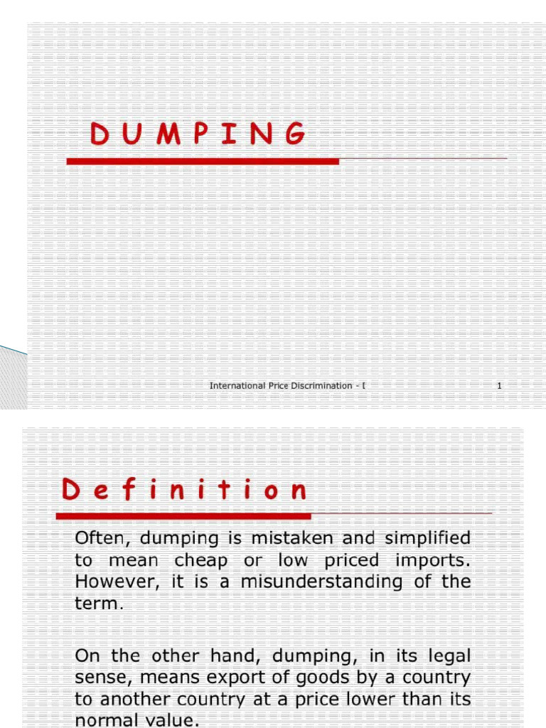 Unit 3 Dumping | PDF