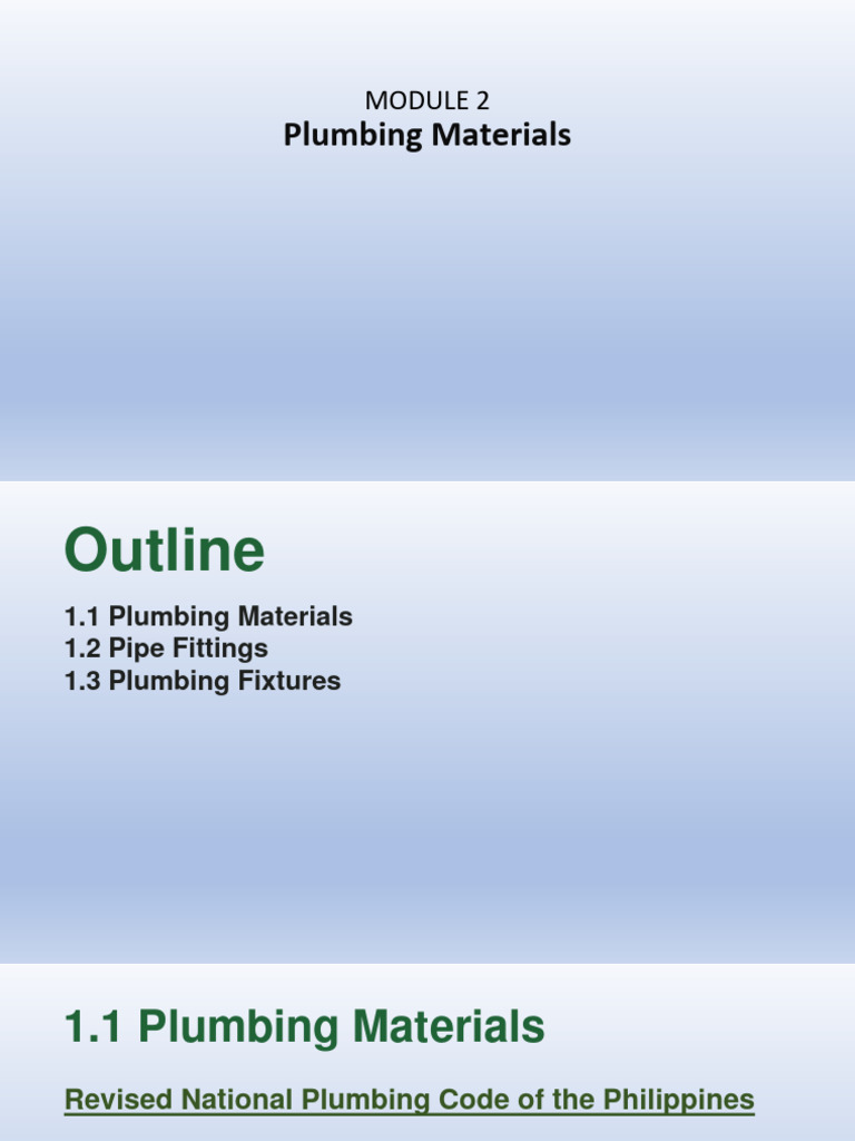 2 +Plumbing+Materials | PDF | Pipe (Fluid Conveyance) | Plumbing