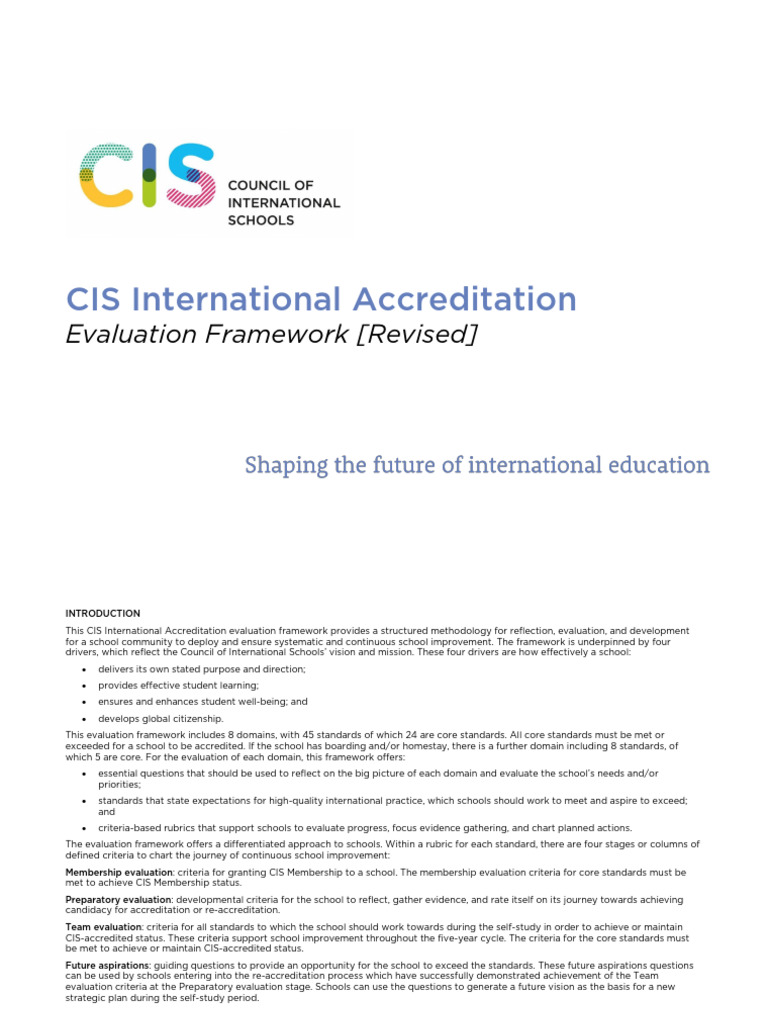 CIS Evaluation Framework | PDF | Governance | Curriculum