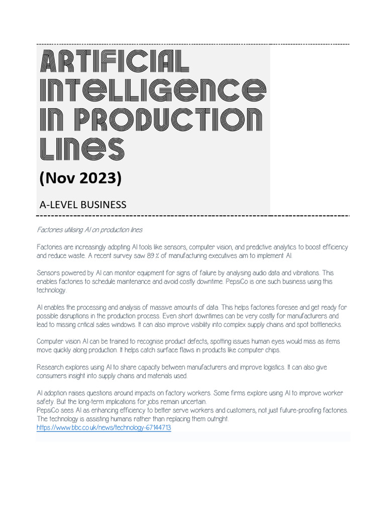 A Level - Business Studies Ai | PDF | Artificial Intelligence ...