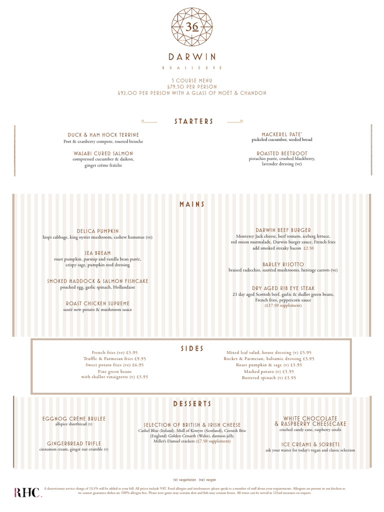 Darwin Set Menus 79.50 16.12.2023 | PDF
