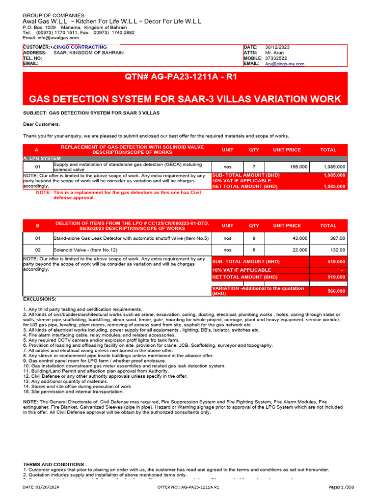 Quotation - Gas Piping 2023 - Pa | PDF | Plumbing | Pipe (Fluid Conveyance)