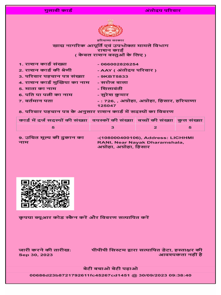 Ration Card | PDF