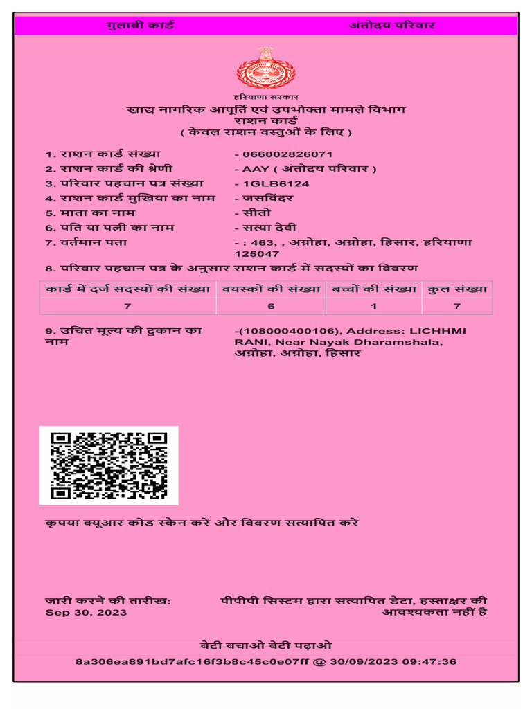 Ration Card | PDF
