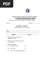 New India Motor Claim Intimation Form | PDF