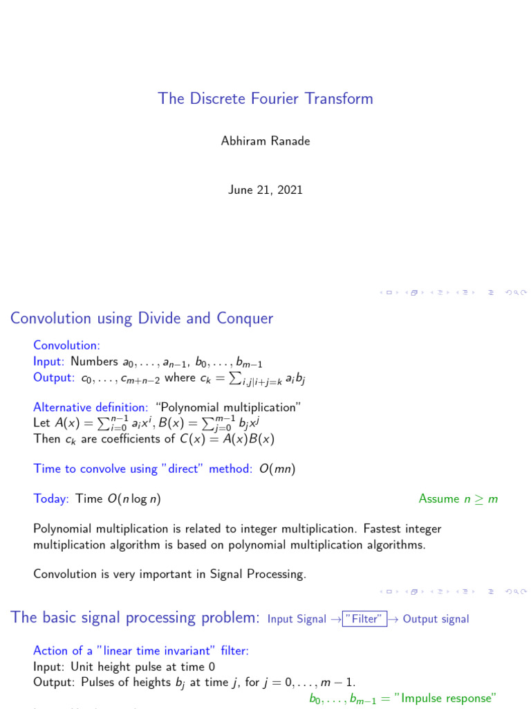 Lec07 FFT | PDF | Convolution | Matrix (Mathematics)