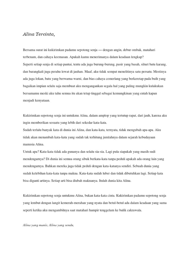 Surat Cinta Yang Berisi Potongan Senja Pdf