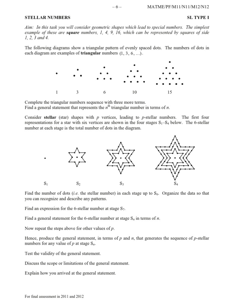 Stellar Numbers IA | PDF