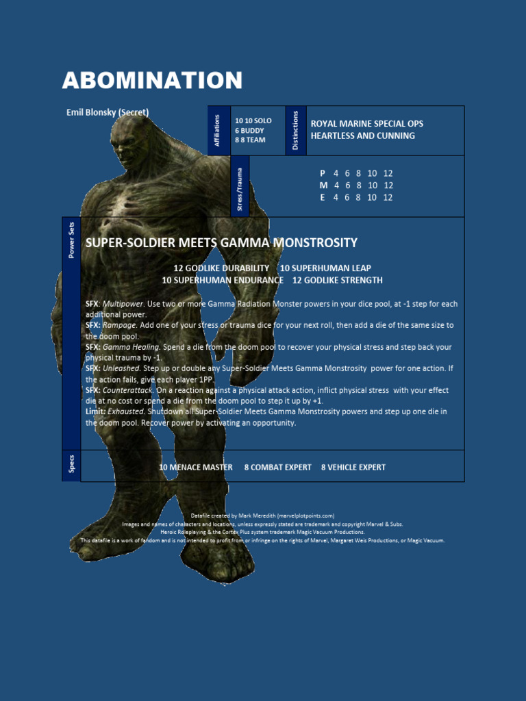 Abomination | Download Free PDF | Role Playing | Entertainment