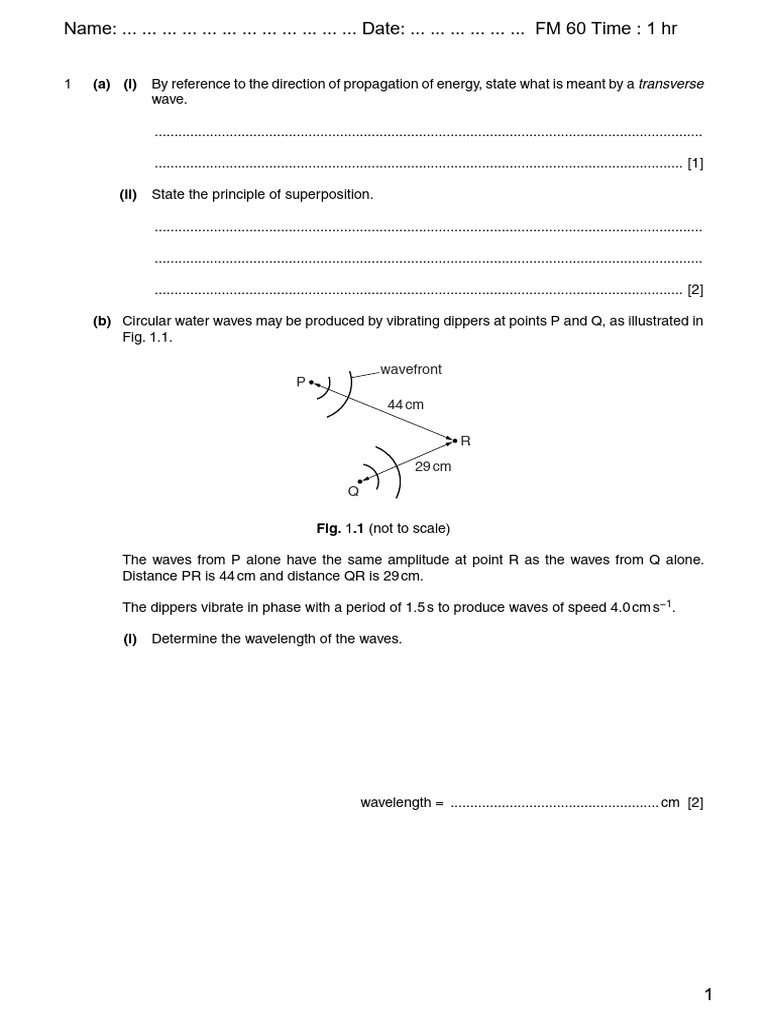 Superposition Pdf Waves Wavelength
