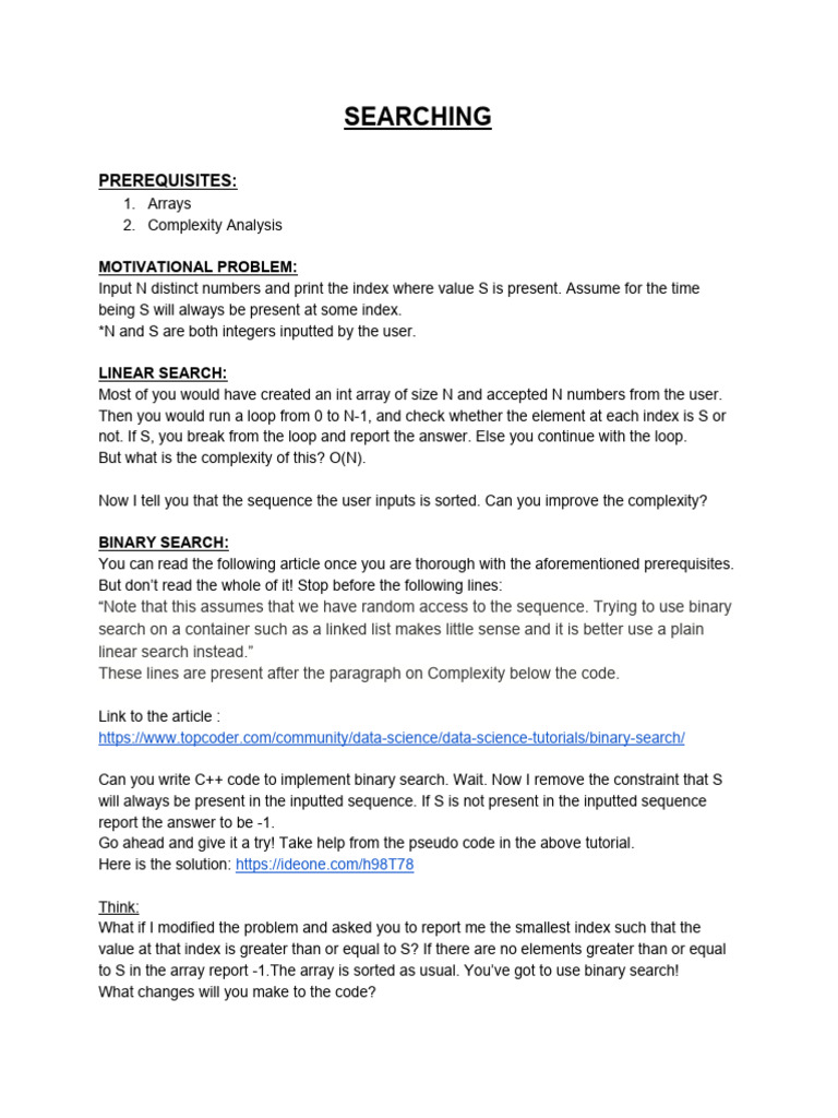 Binary Search | PDF | Sequence | Control Flow