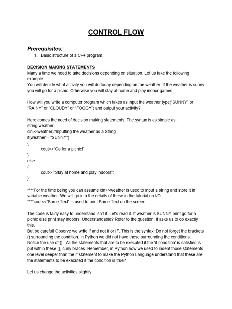 Control Flow | PDF | Control Flow | Software