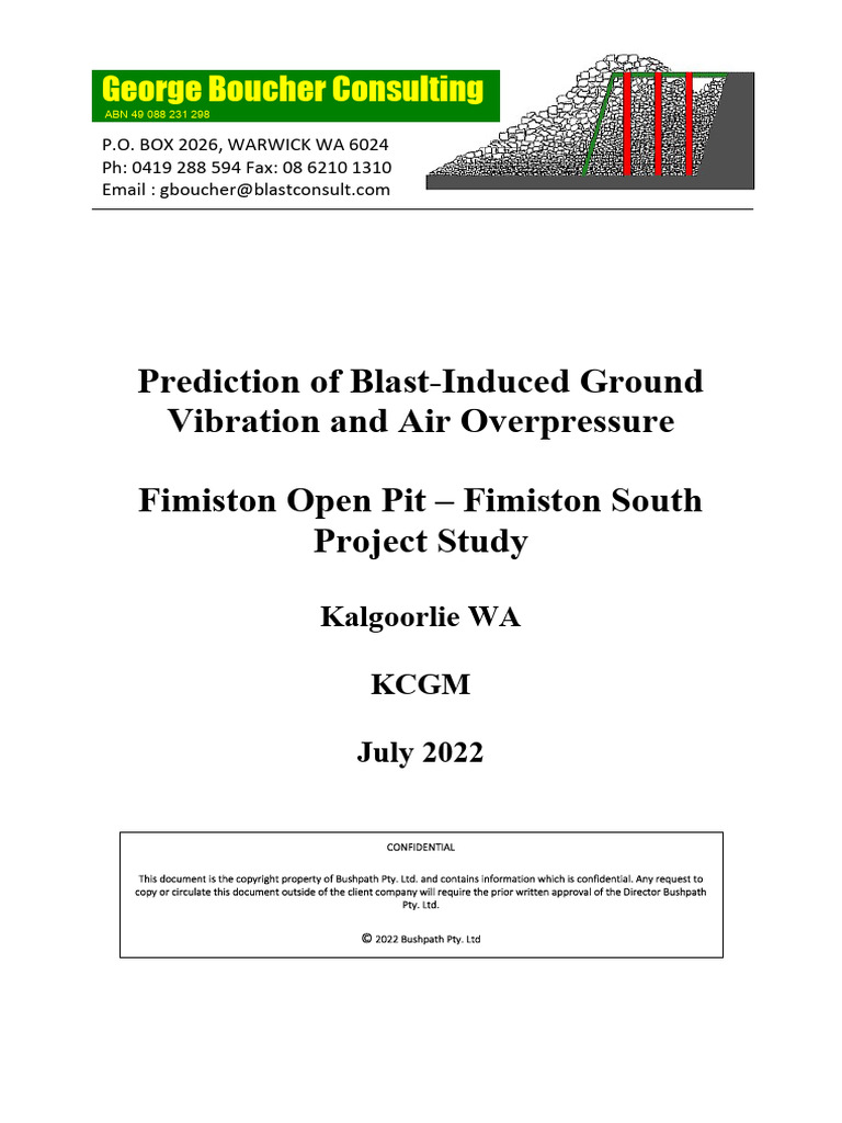Prediction of Blast Induced Ground Vibration and Air Overpressure Analysis - Fimiston Open Pit ...