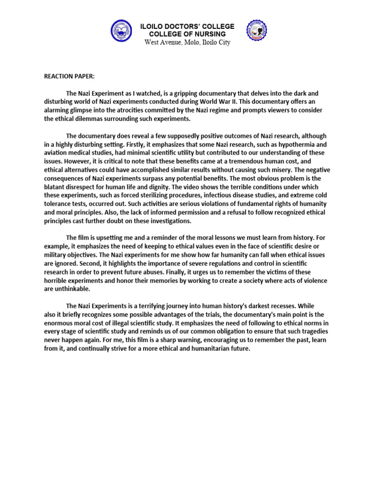 The Nazi Experiment | PDF | Experiment