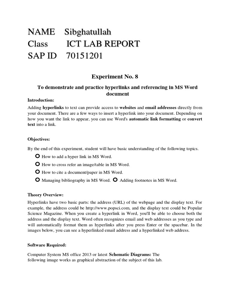 Experiment No Download Free Pdf Hyperlink Microsoft Word