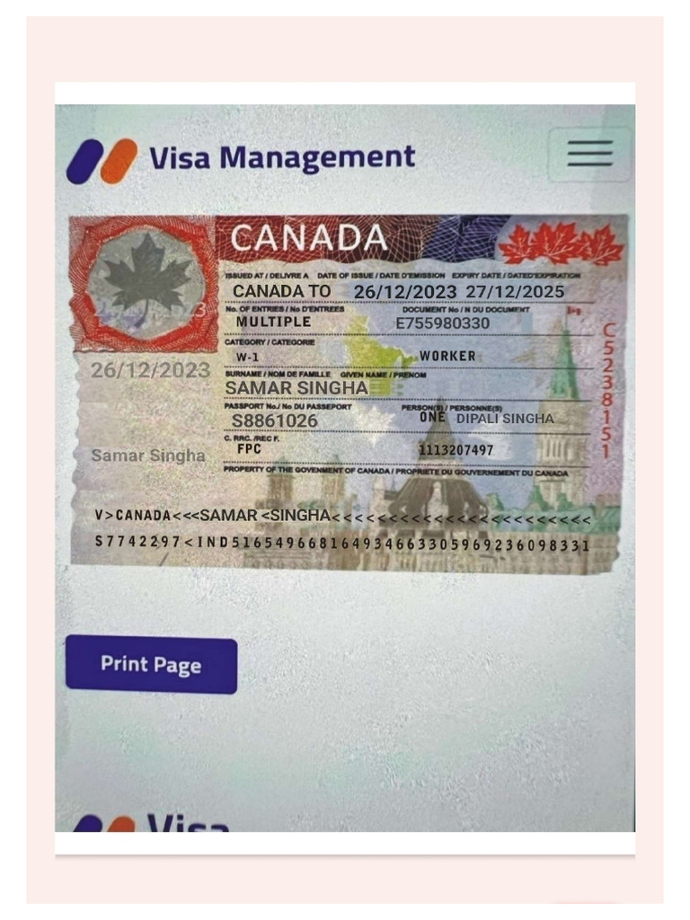 Samar Da Canada Visa | PDF