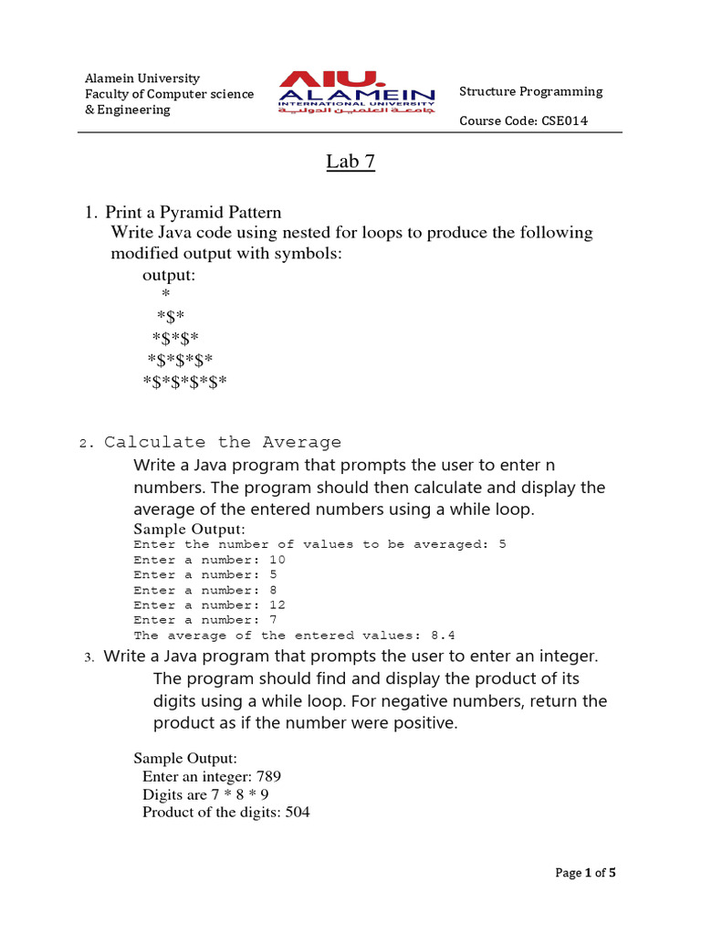 Lab 7 (v4) | PDF | Area | Numbers